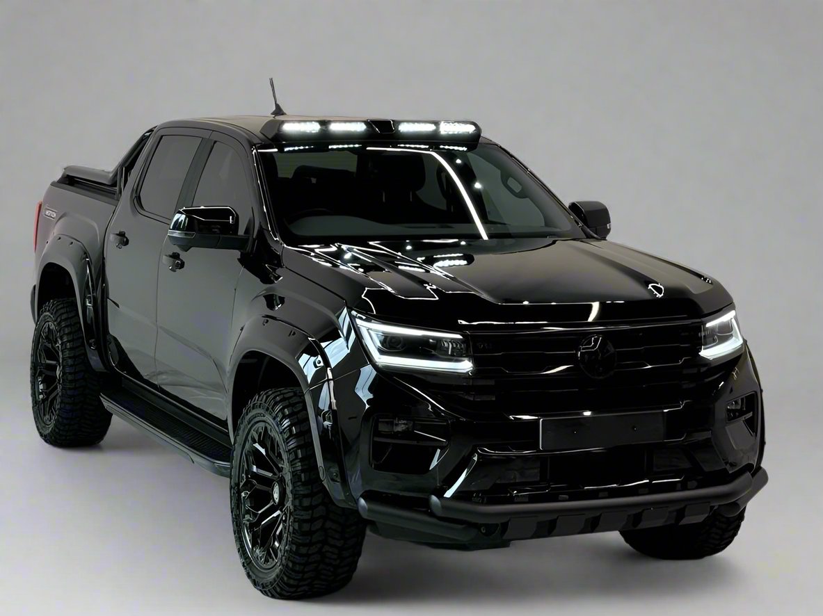 VW Amarok 2023-Stainless Steel Font SHARK Spoiler Bar Coated in BLACK ...